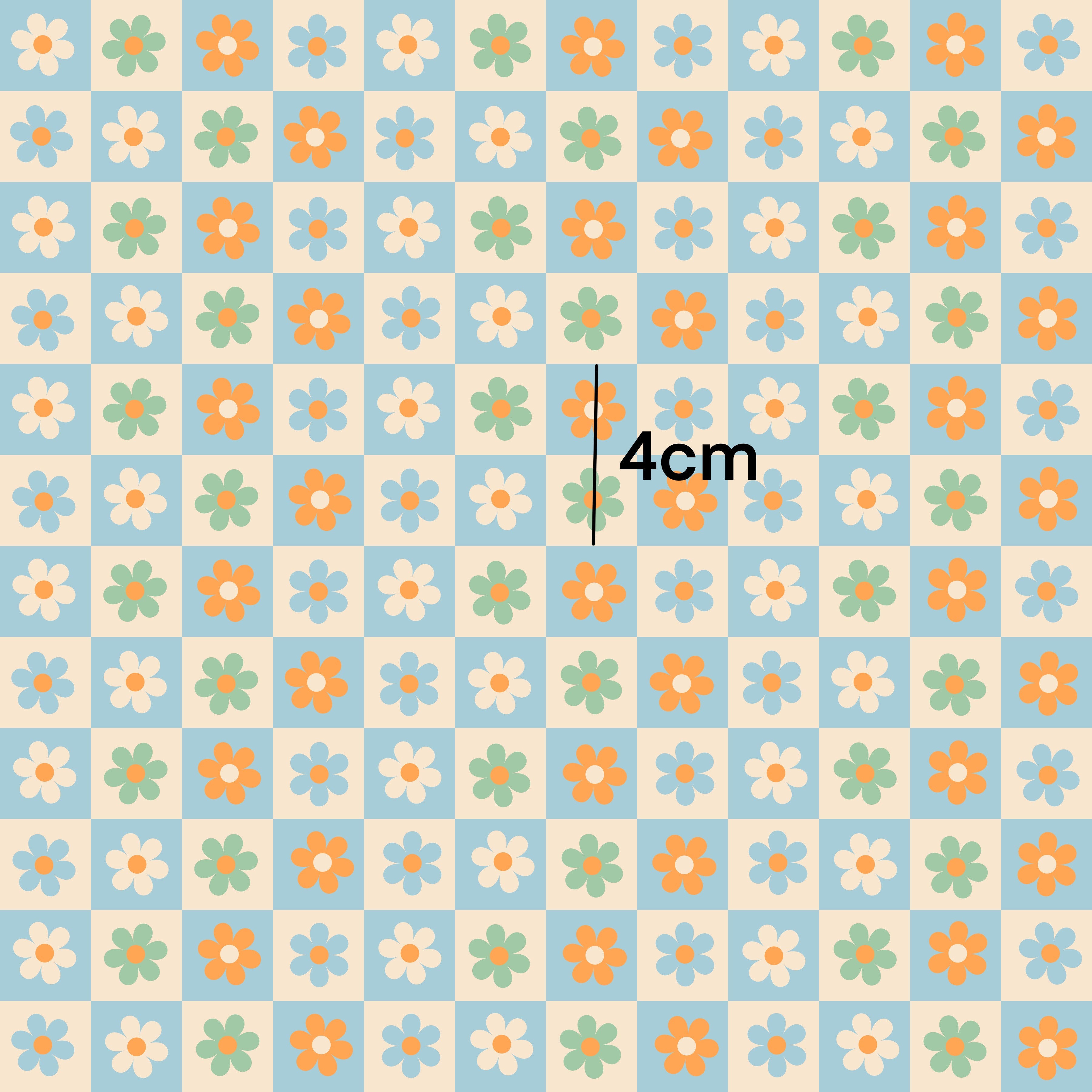 Flower Check l Remnant – Dizzy Daisy Fabric Studio